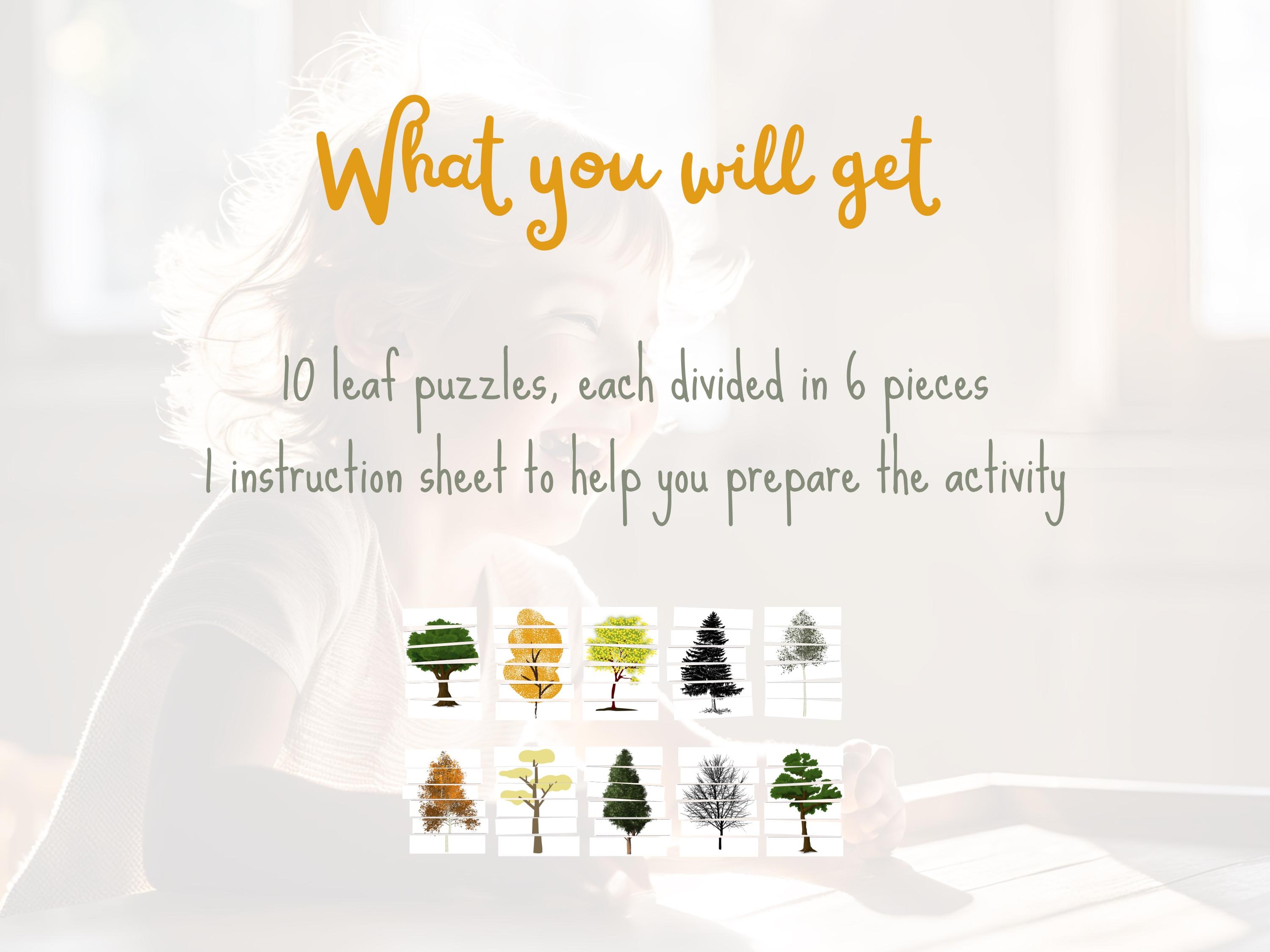 Printable Puzzle Strips, Trees Puzzle Strips, Sequencing Activity for ...