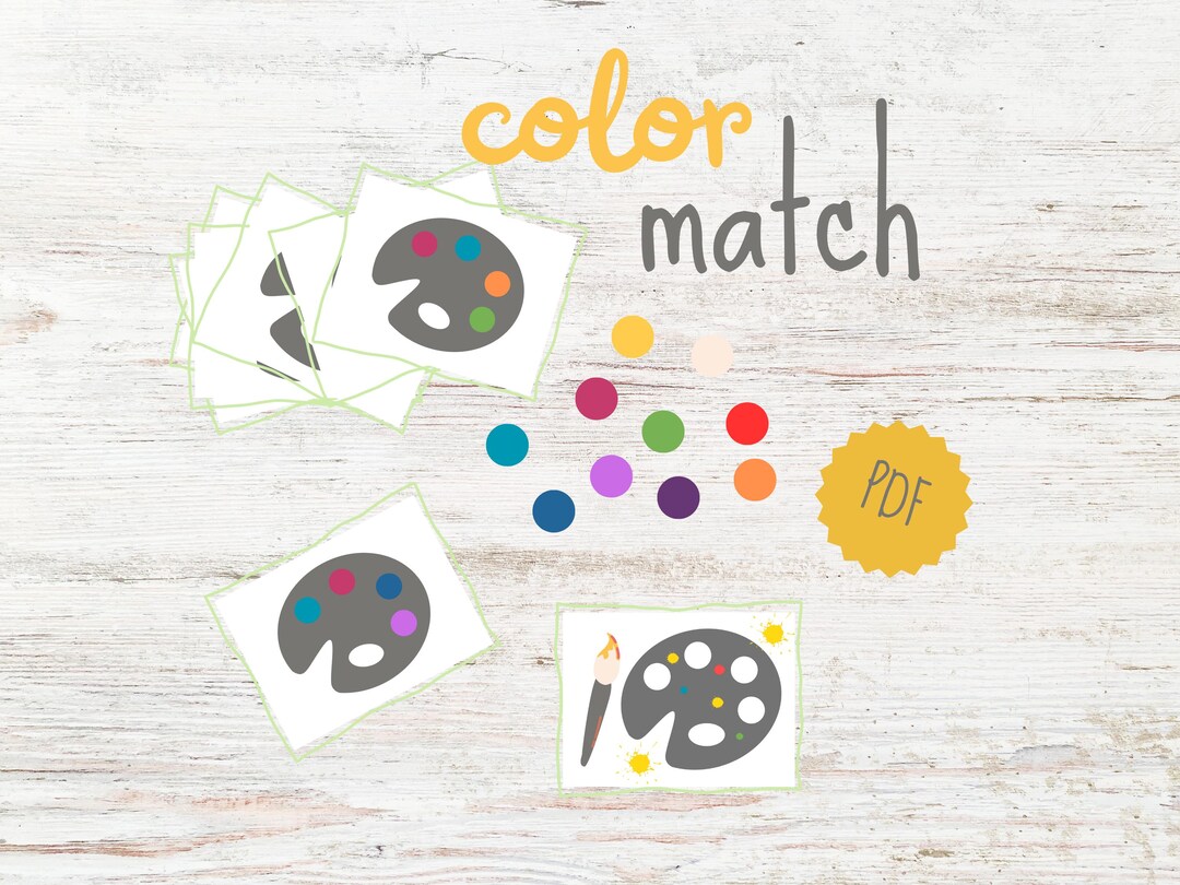 Printable Color Matching Worksheet, Palette Color Matching, Pattern ...