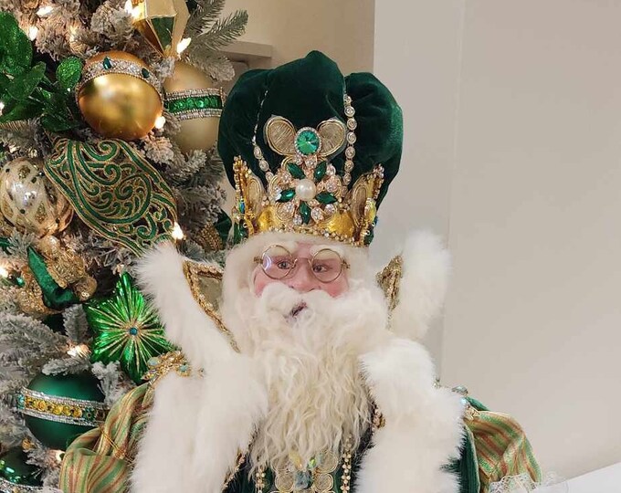Mark Roberts Santa | Emerald Sparkle Santa | NEW - Etsy