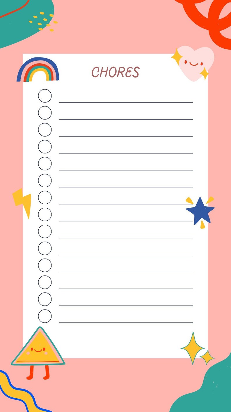 Children's Chore Chart - Etsy Children's Chore Chart - Etsy