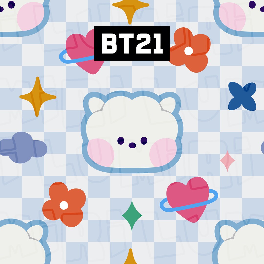 BT21 RJ Retro Pattern/png/bts/seamless/digital Pattern - Etsy