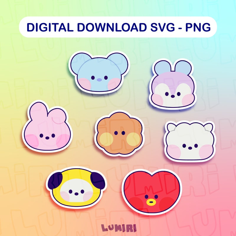 Bt21 Stickers - Etsy