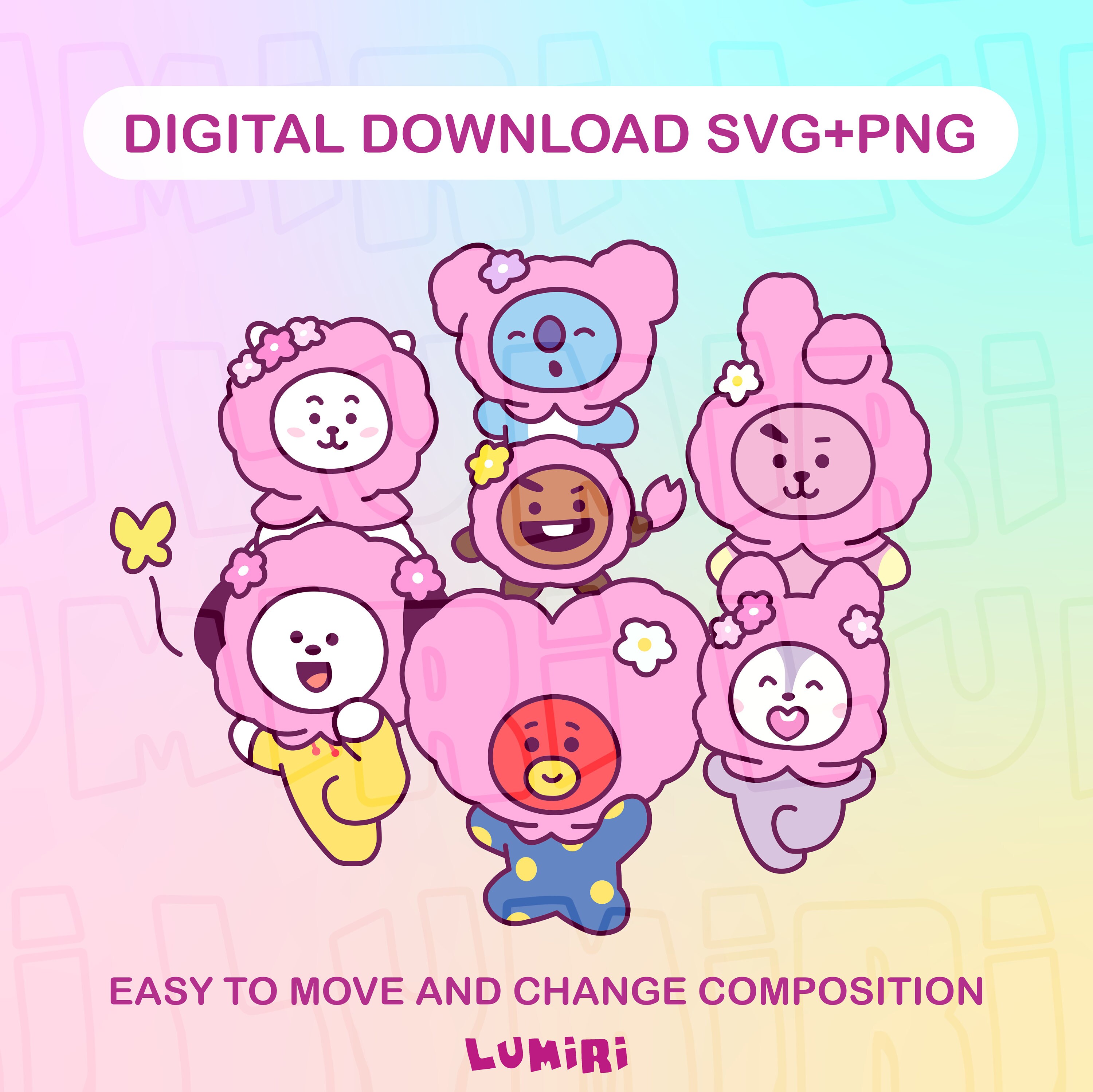 BT21 Spring Day Svg/png/digital Download/bts/clipart - Etsy