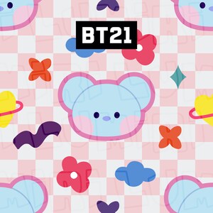 BT21 Koya PNG Retro/bts/seamless/digital Pattern - Etsy