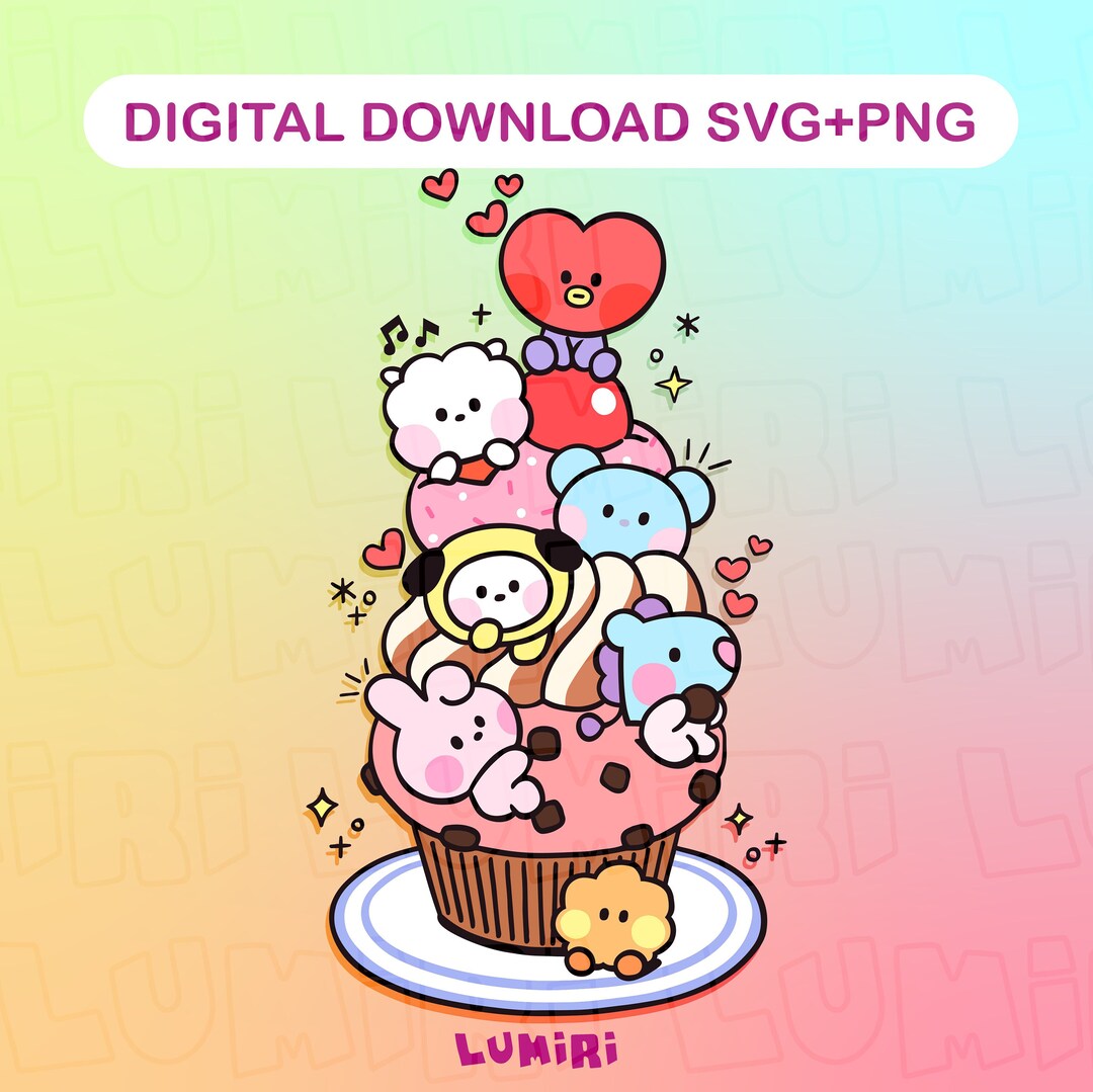 BT21 Mini Cupcake Svg/png/digital Download/bts/minini - Etsy
