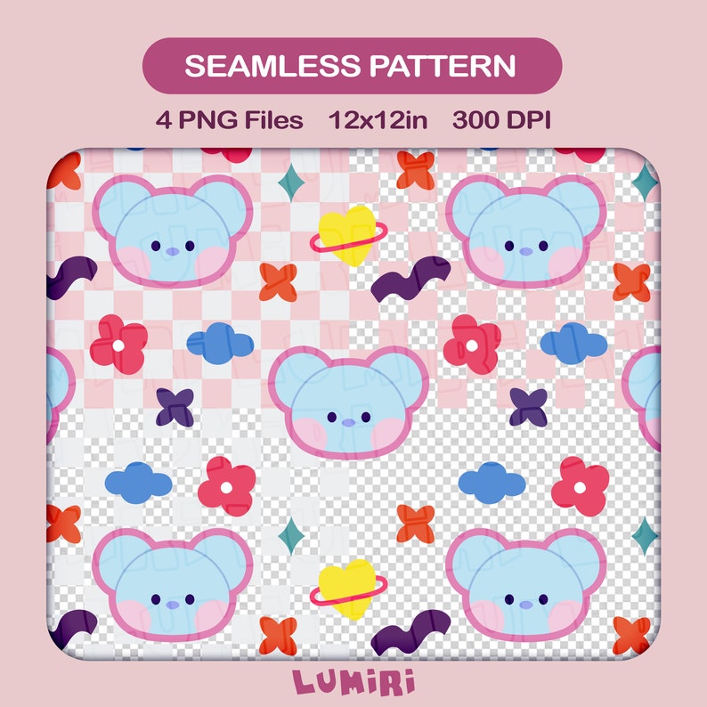 BT21 Koya PNG Retro/bts/seamless/digital Pattern - Etsy