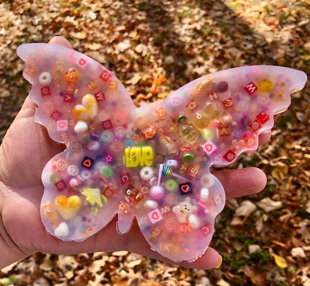Butterfly Picky Pad Fidget Toy, Colorful Beads and Charms - Reusable ...
