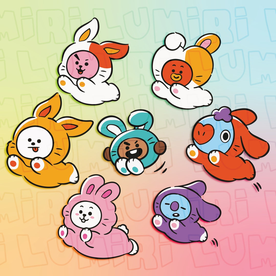 BT21 Rabbits Bundle / BTS / Digital Stickers / PNG /clipart - Etsy