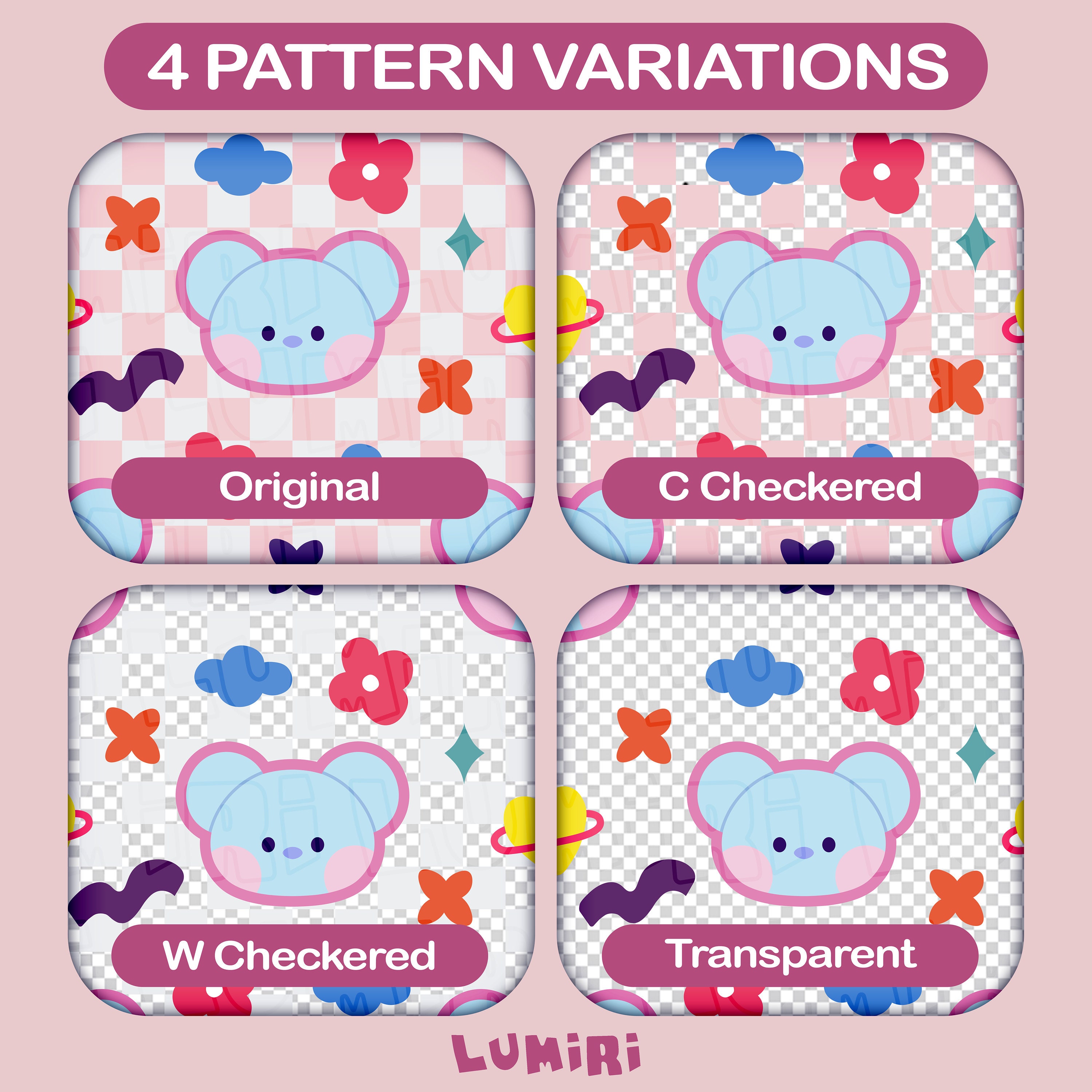 BT21 Koya PNG Retro/bts/seamless/digital Pattern - Etsy