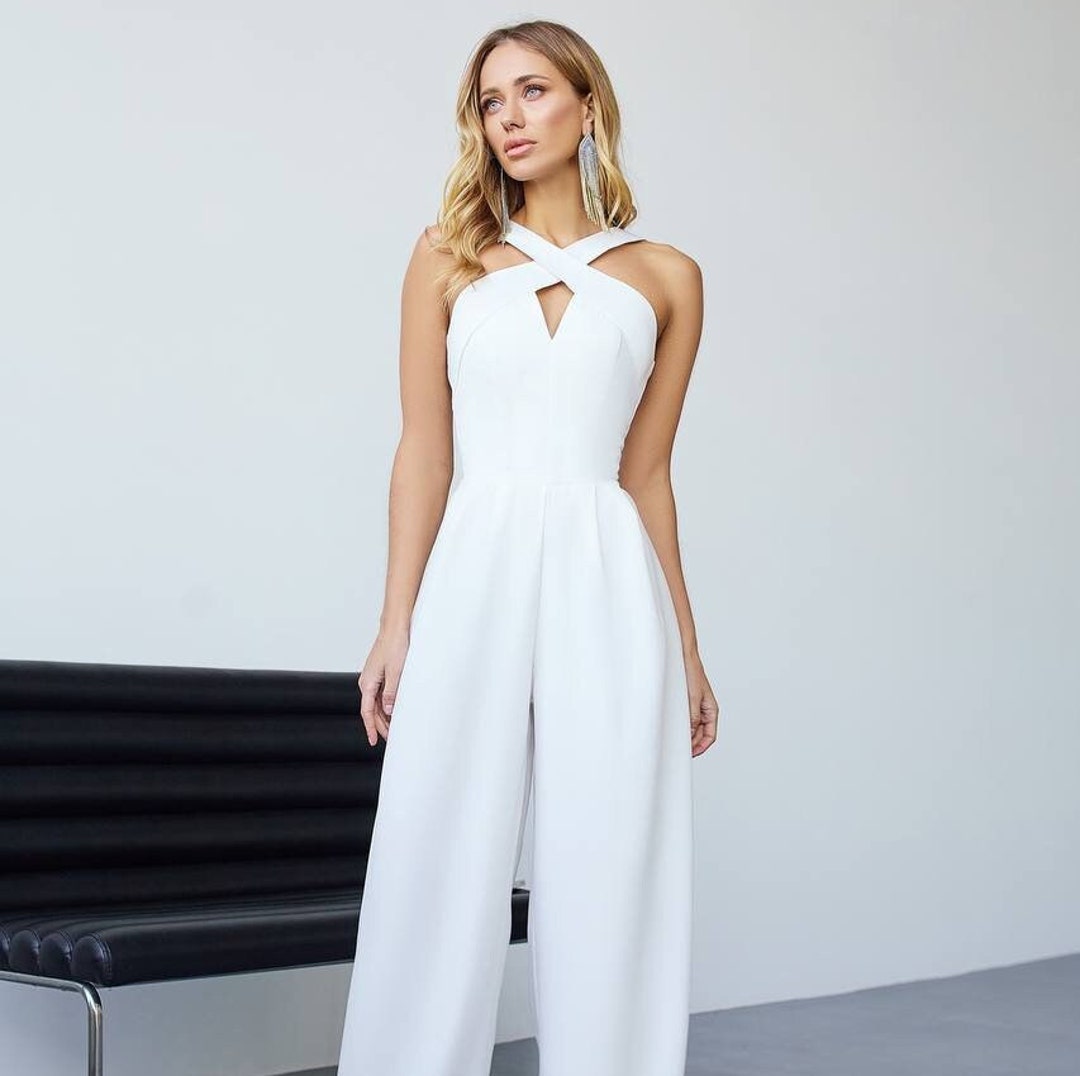 Bridal Jumpsuit, Reception Jumpsuit, Elegant Jumpsuit for Wedding ...