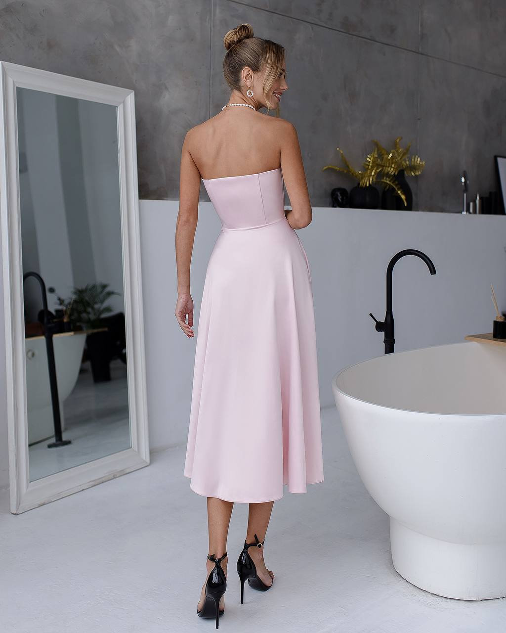 Light Pink Courthouse Wedding Dress , Pink Satin Cocktail Dress - Etsy