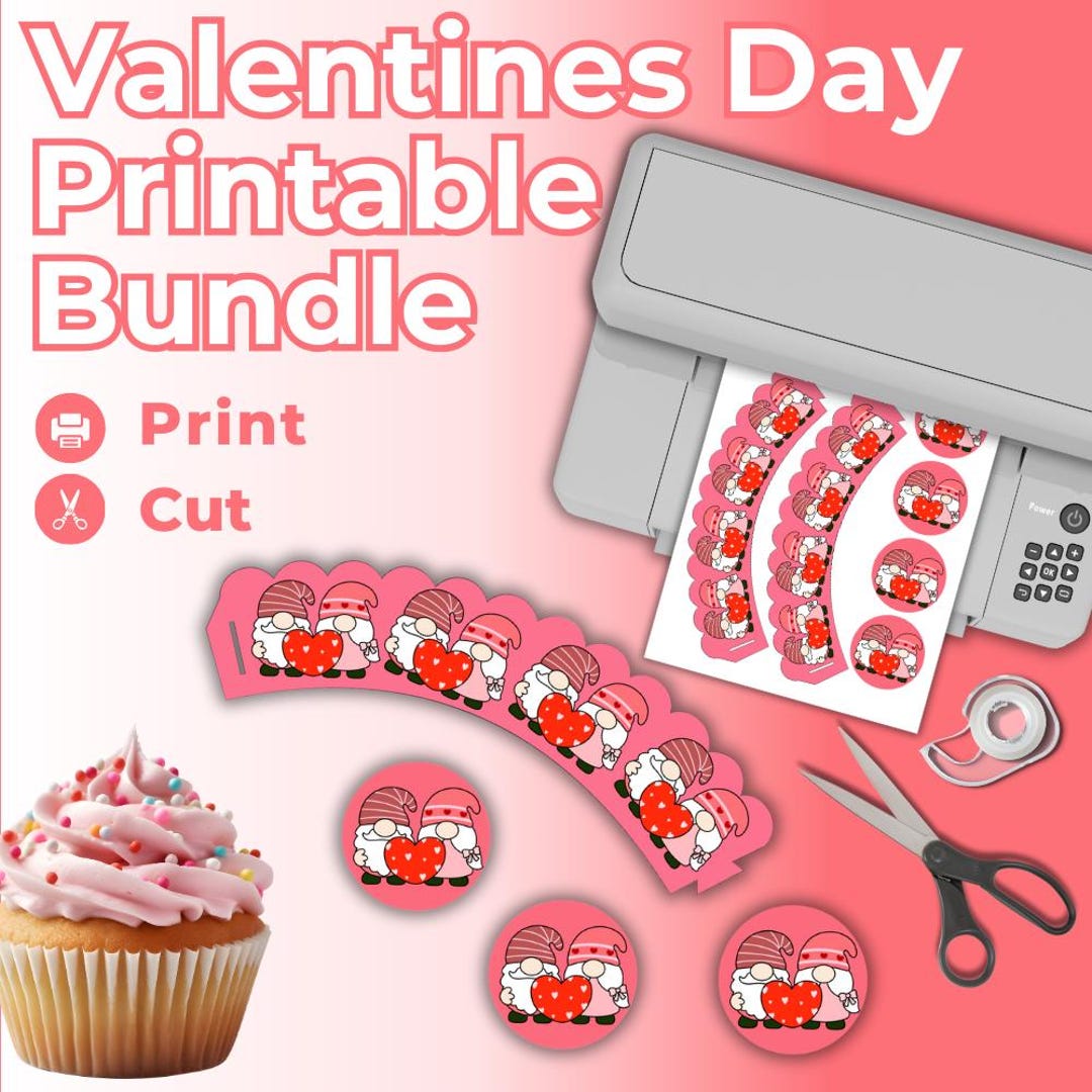 Valentine's Day Printable Bundle, Print & Cut VD Decor, Memory Keepsake ...