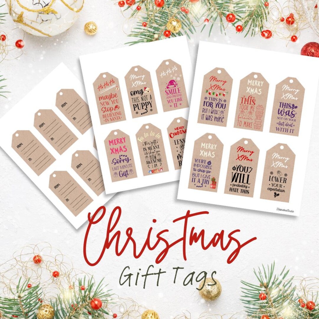 Christmas Gift Tags, Gift Tags, Printable Tags, Xmas Gift Tag, Custom ...