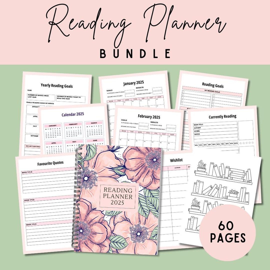 2025 Reading Planner Bundle: Tracker, Journal, Diary (printable) - Etsy