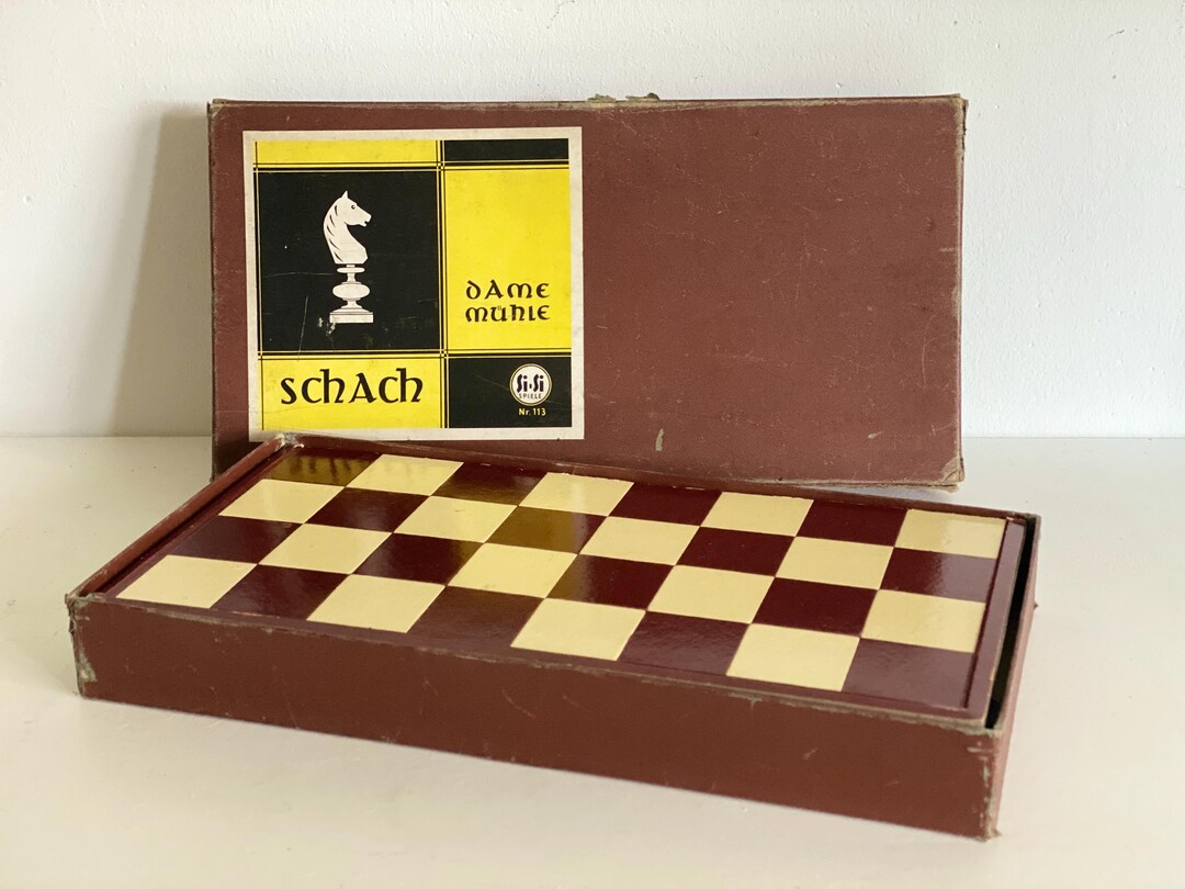 Vintage Chess Set + Checkers, Nine Men's Morris, Sisi Spiele No. 113 ...