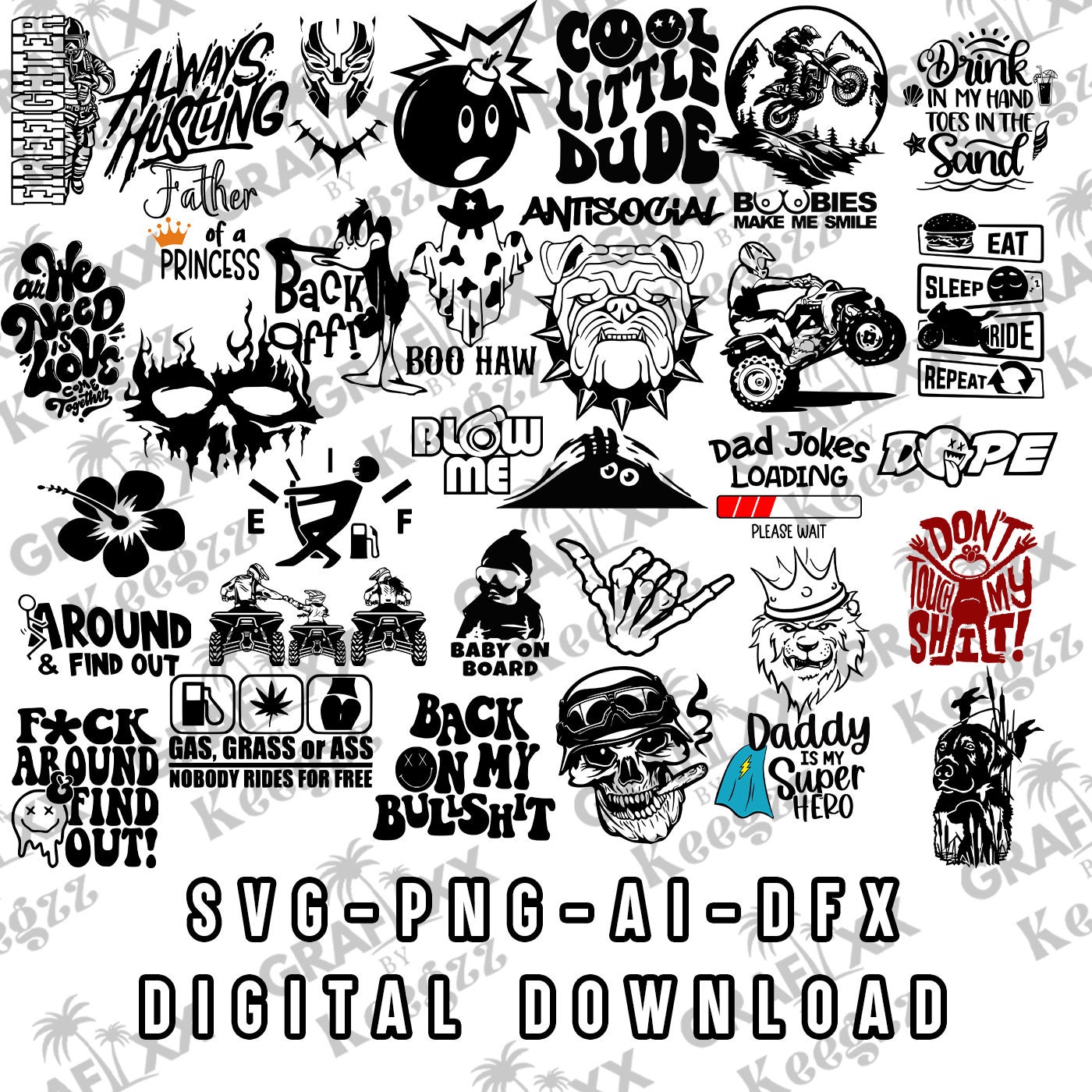 300+ Svg Decal Bundle, Sticker Decals, SVG, PNG, Ai, DXF Files - Etsy