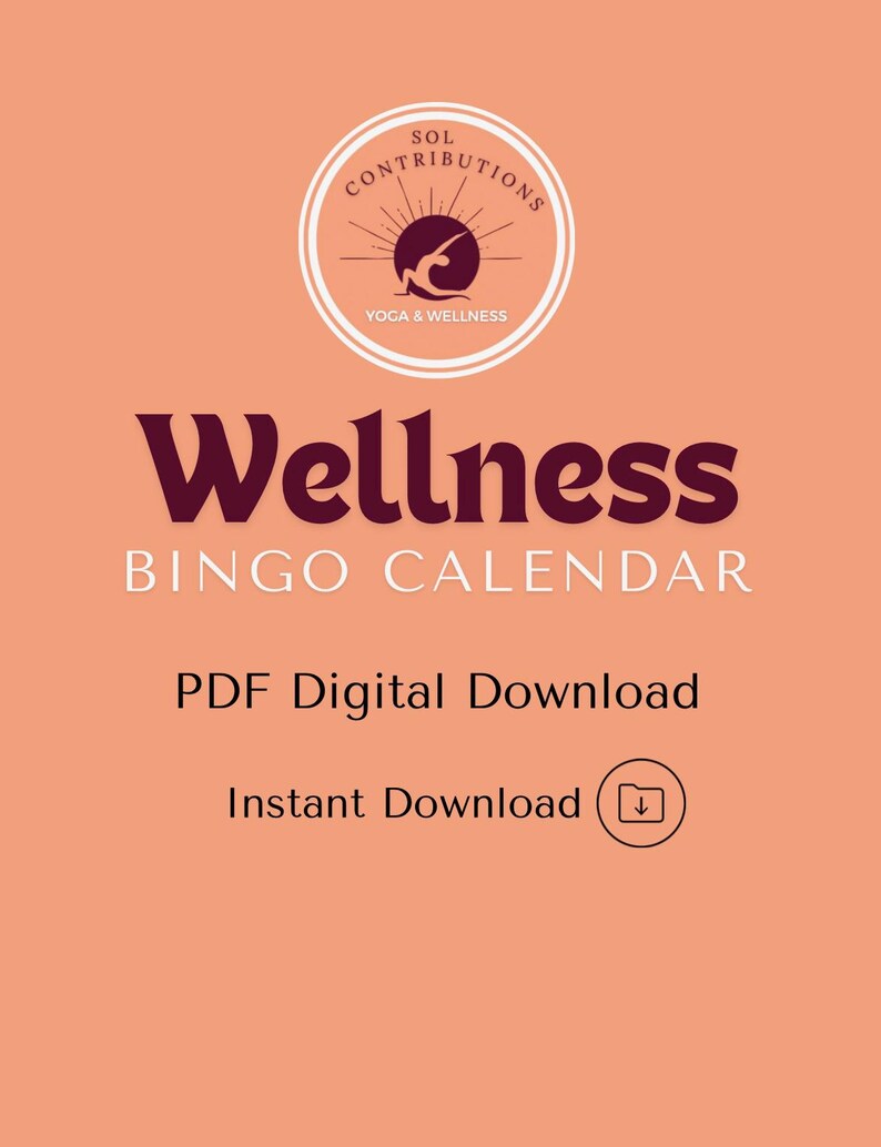 Bingo Wellness Calendar- Digital Download | Self-care, Mindfulness ...