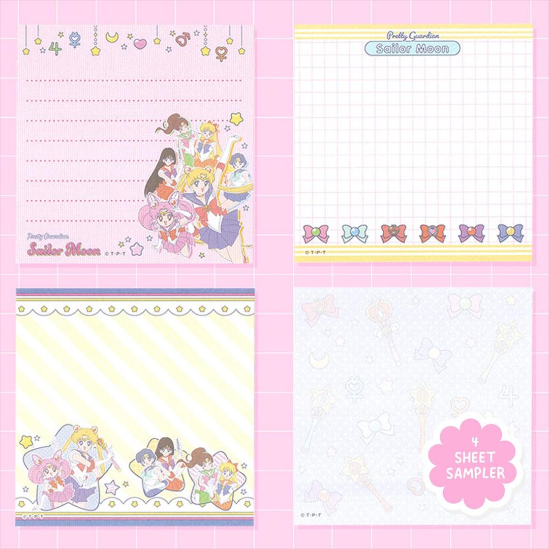 Magical Girls Memo Sheet Sample Set, Junk Journaling, Scrapbooking - 4 ...