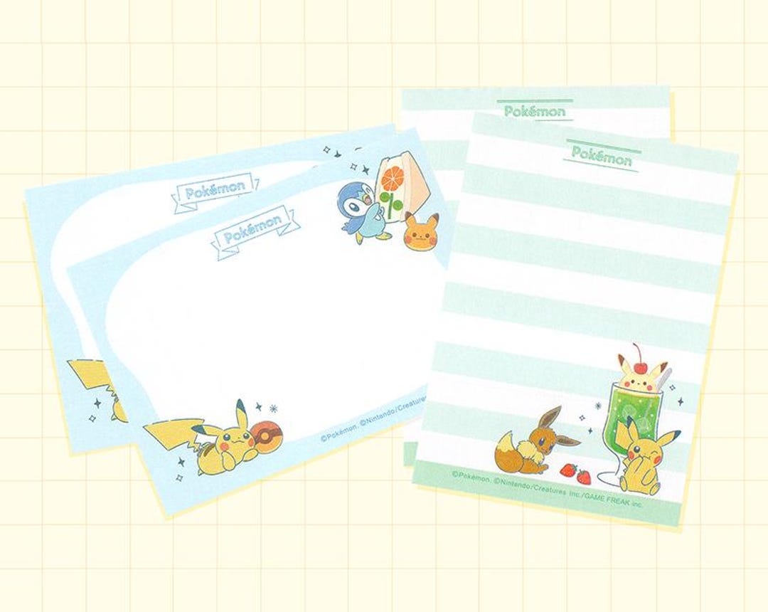 Cute Poke Dessert Memo Sample Set, Kawaii Stationery - 4 Sheets Only ...