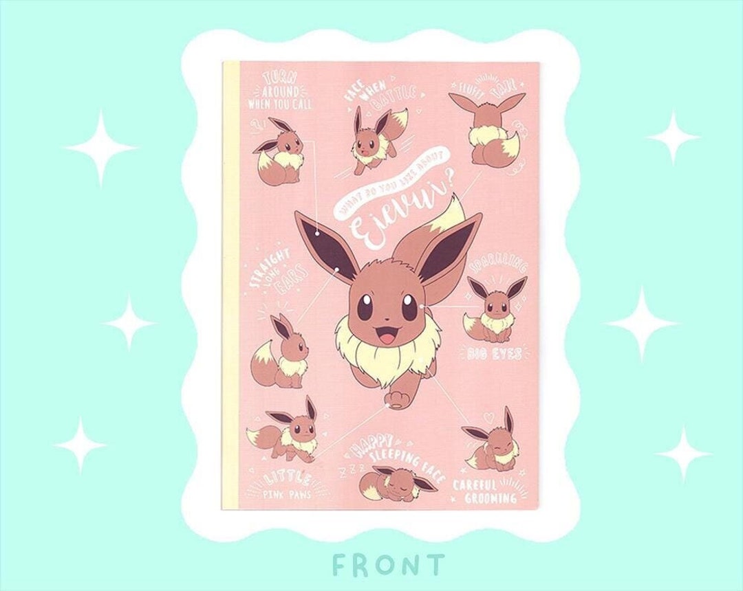 Cute Eevee Notebook, Anime Stationery, Kawaii Stationery - Etsy