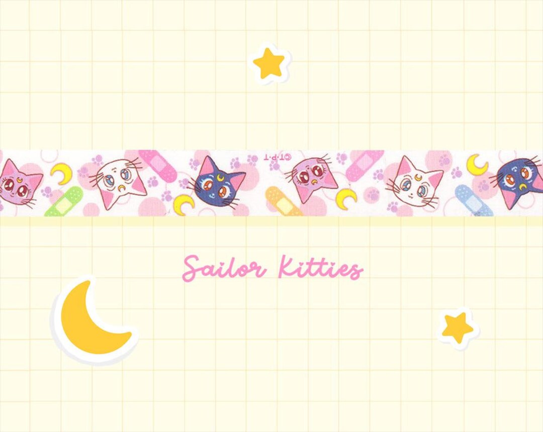 Sailor Moon Washi Tape, Sailor Kitties Masking Tape, Kawaii Washi Tape ...