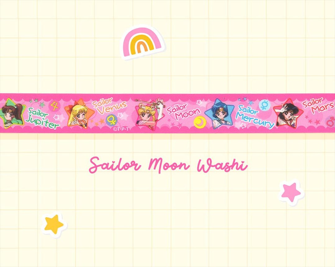 Sailor Moon Washi Tape, Sailor Moon Masking Tape, Kawaii Washi Tape ...