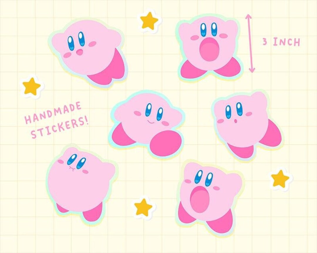 Kirby Sticker Pack 5 Kawaii Stickers Sparkle Exclusive - Etsy
