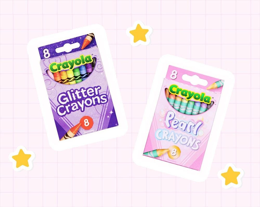 Crayola Glitter and Pearl Crayons Set - Etsy