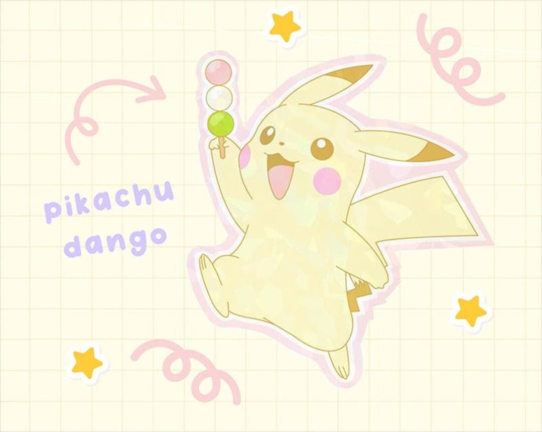 Cute Pikachu Glitter Sticker Pokemon Sweets Sticker Sparkle Exclusive ...