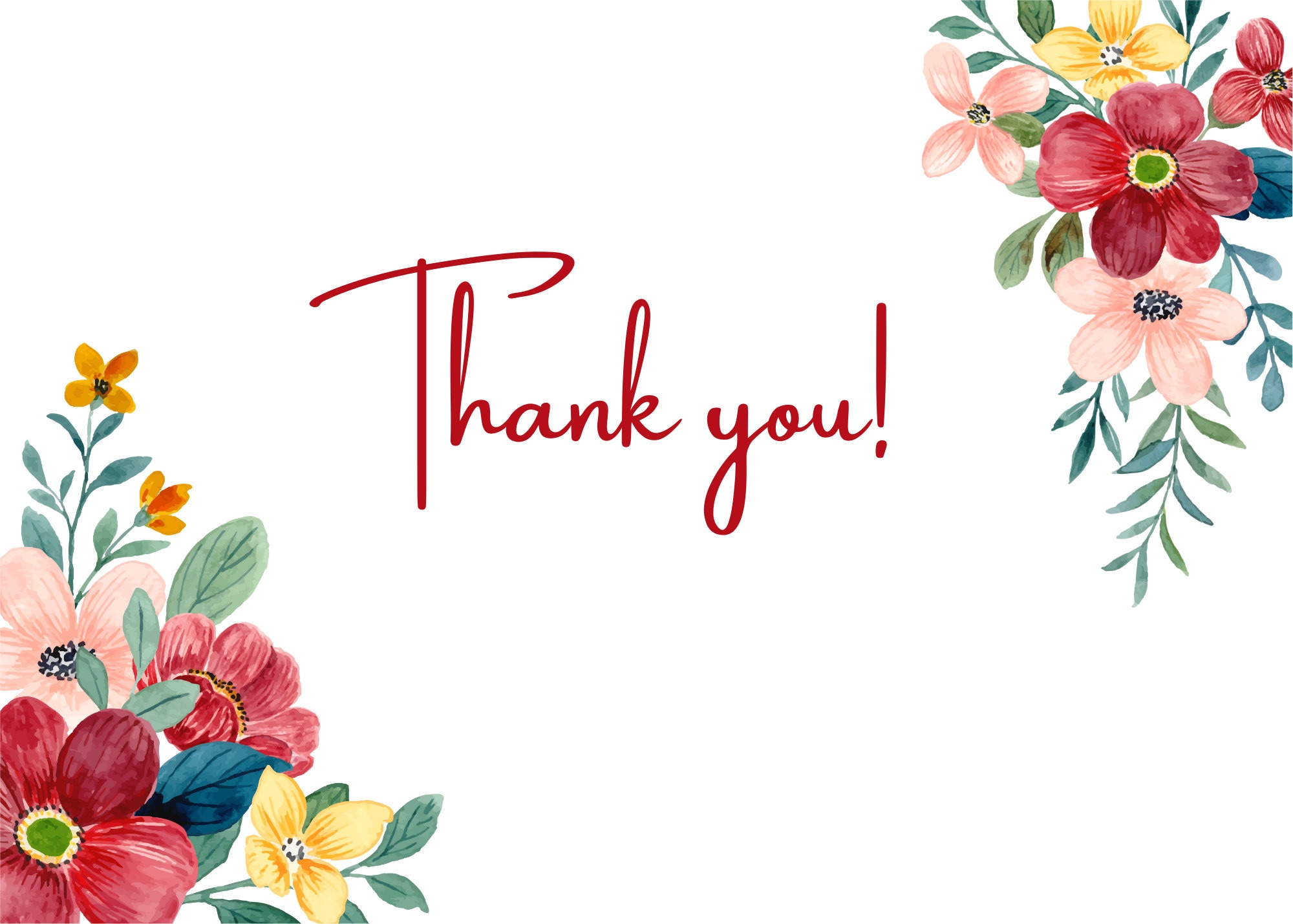 Floral Digital Thank You - Etsy