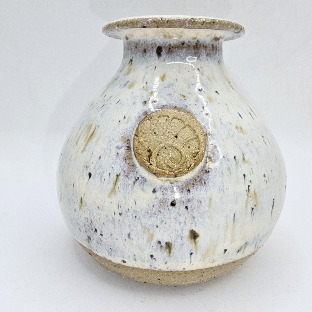 Handmade Ceramic Bud Vase. Fossil Cream Glaze. Toasty Speckled ...