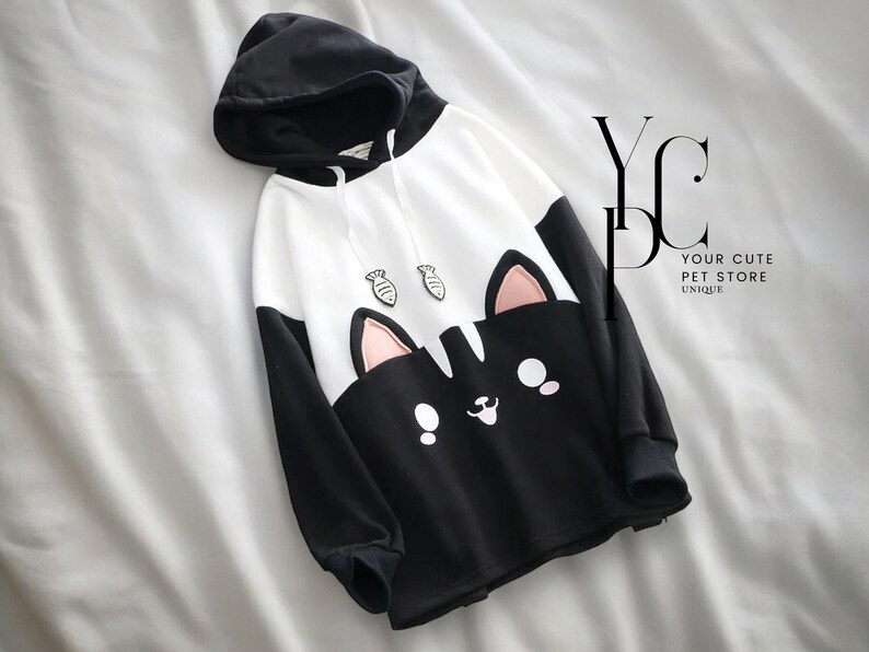Cute Cat Hoodie One Size Cat Hoodie Sweatershirt Pet Jumper Pullover ...
