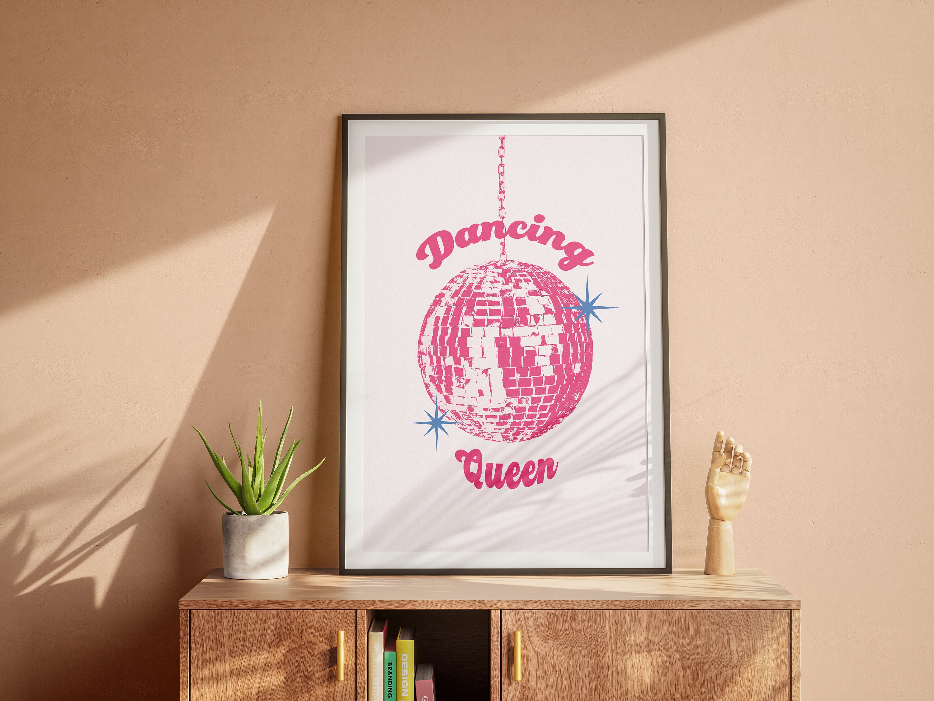 Disco Dancing Queen, Mirrorball Poster, Disco Ball Decor Groovy Poster ...