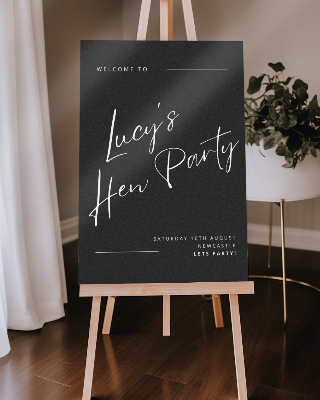 Black and White Hen Party Welcome Sign | Bridal Shower Sign | Hen Party ...
