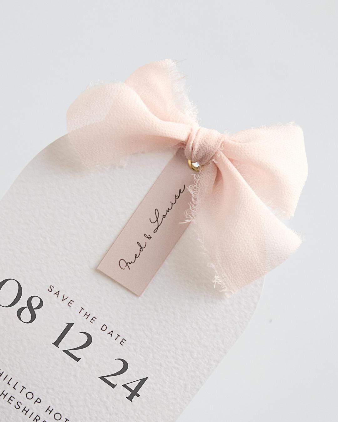 Arch Bow Save the Date Card | Blush Wedding Invitation | Pink Wedding ...
