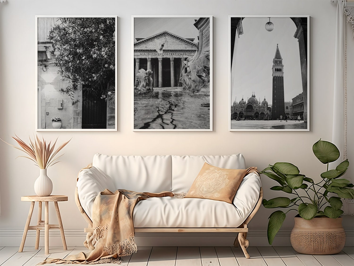 65+ Pieces Black and White Italy Wall Art Prints, Italy Digital Canvas ...