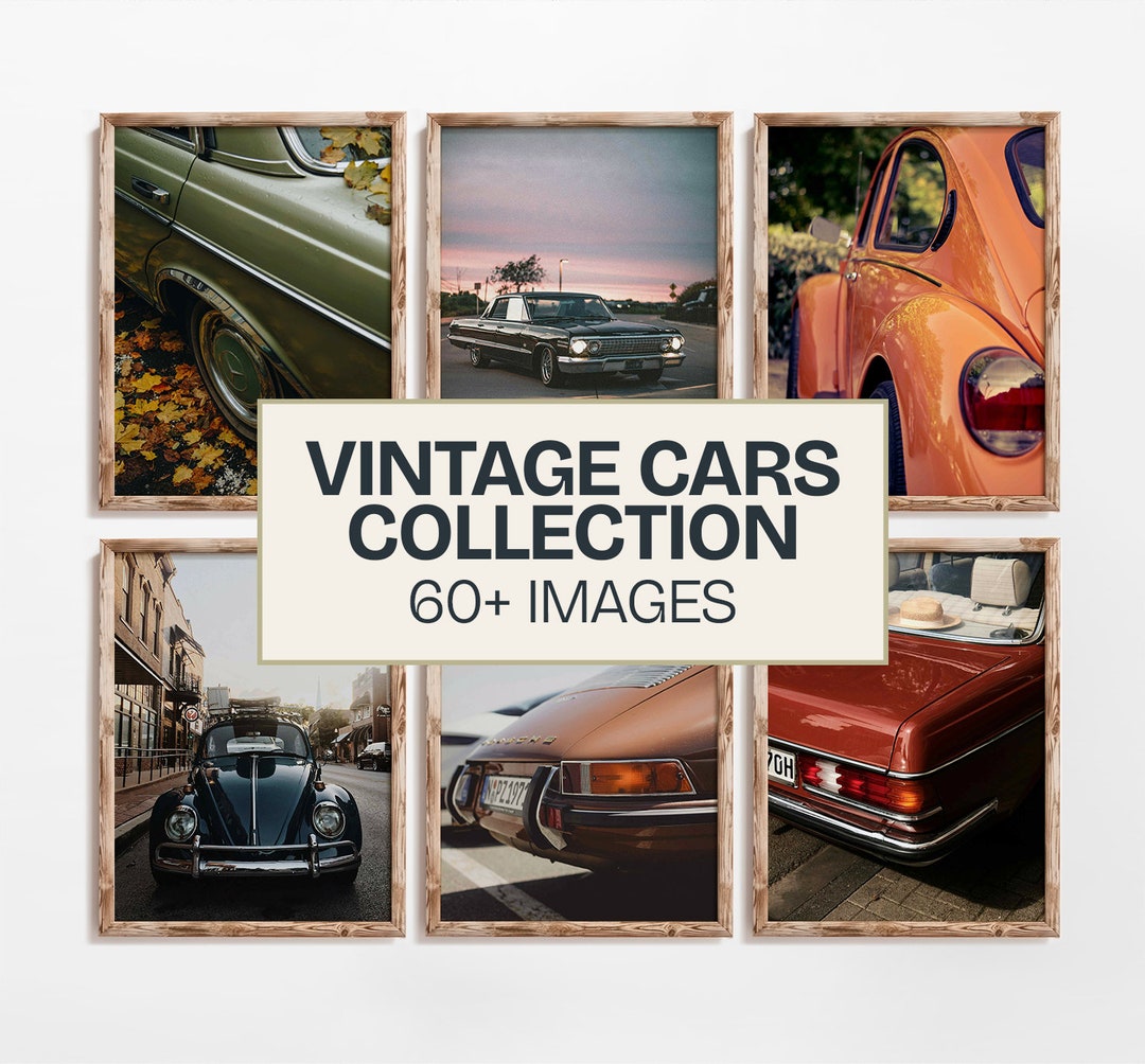 60+ Pieces Vintage Car Print, Old Car Poster, Classic Car Wall Art ...