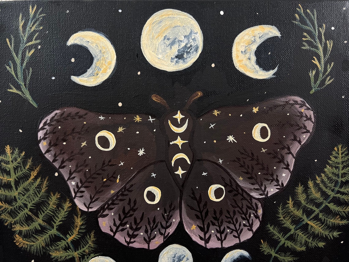 Mystical Moths Original Painting - Etsy