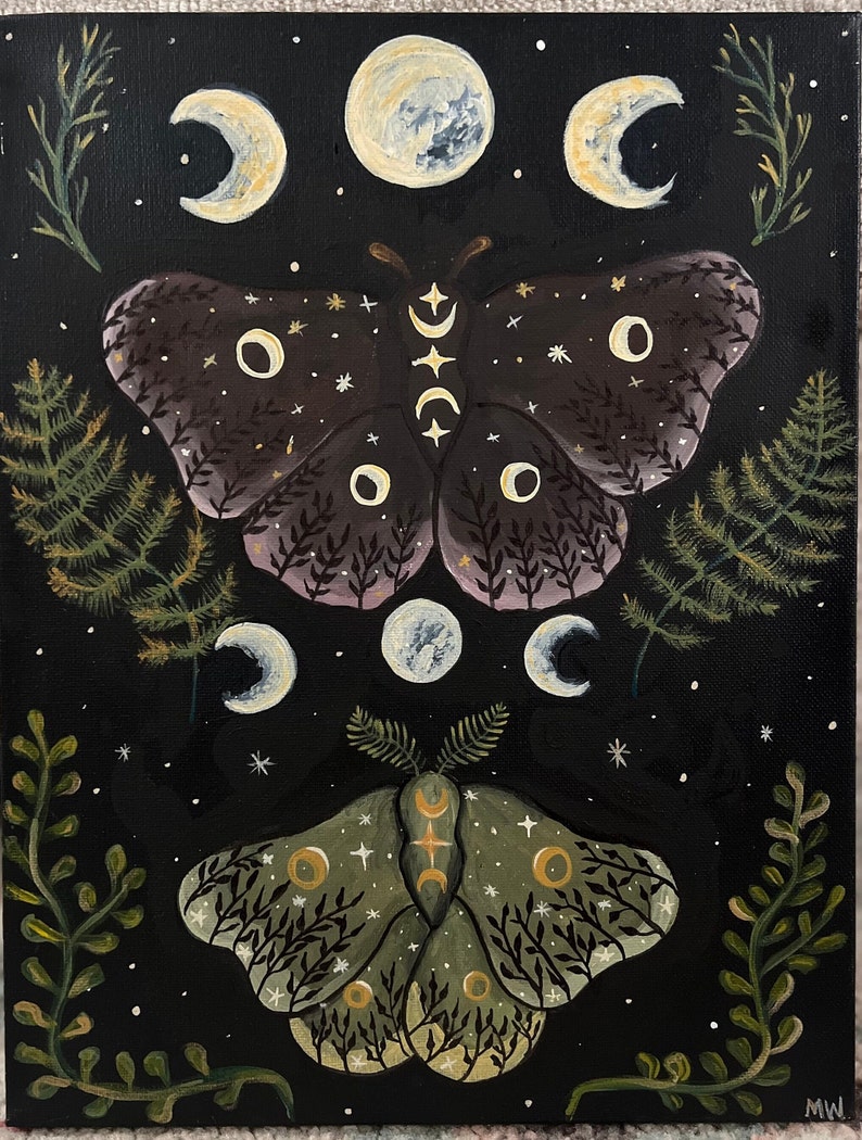 Mystical Moths Original Painting - Etsy