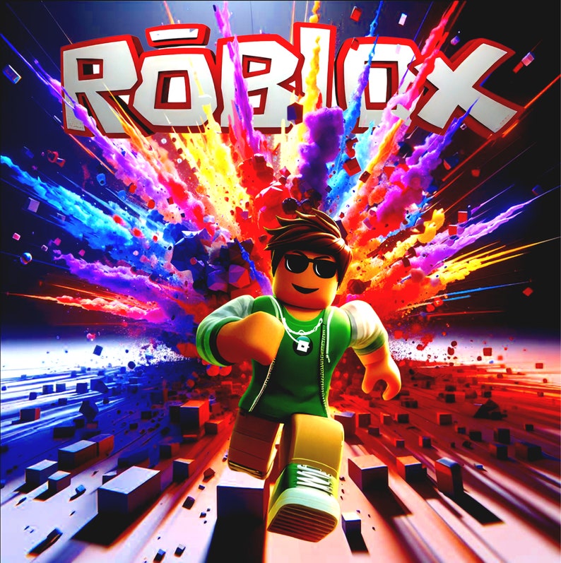 Roblox Cartoon Poster: Kids Room Digital Wall Art (PNG Download) - Etsy