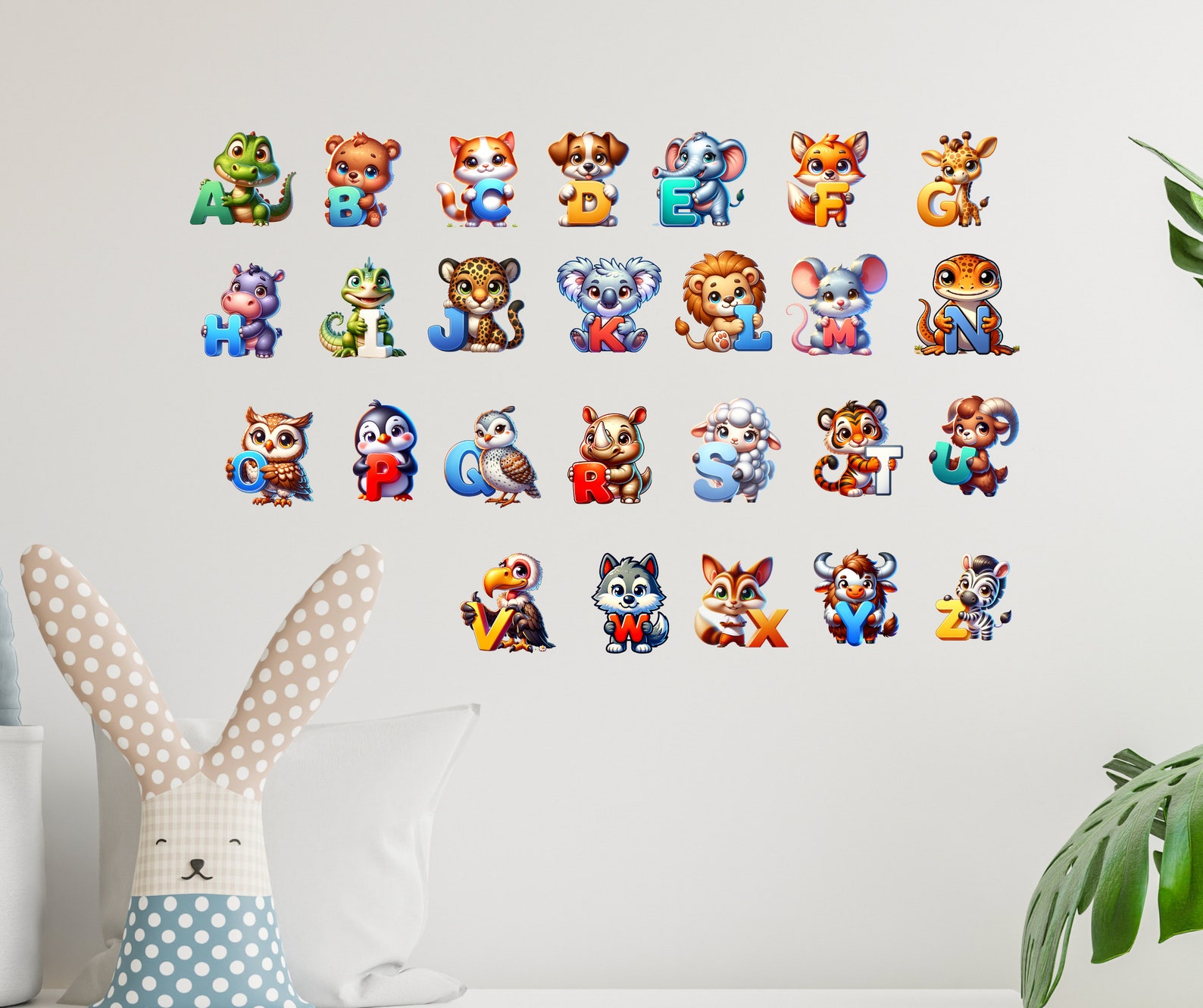 Animal Alphabet Children's Educational Print Boho Animal Collection ...