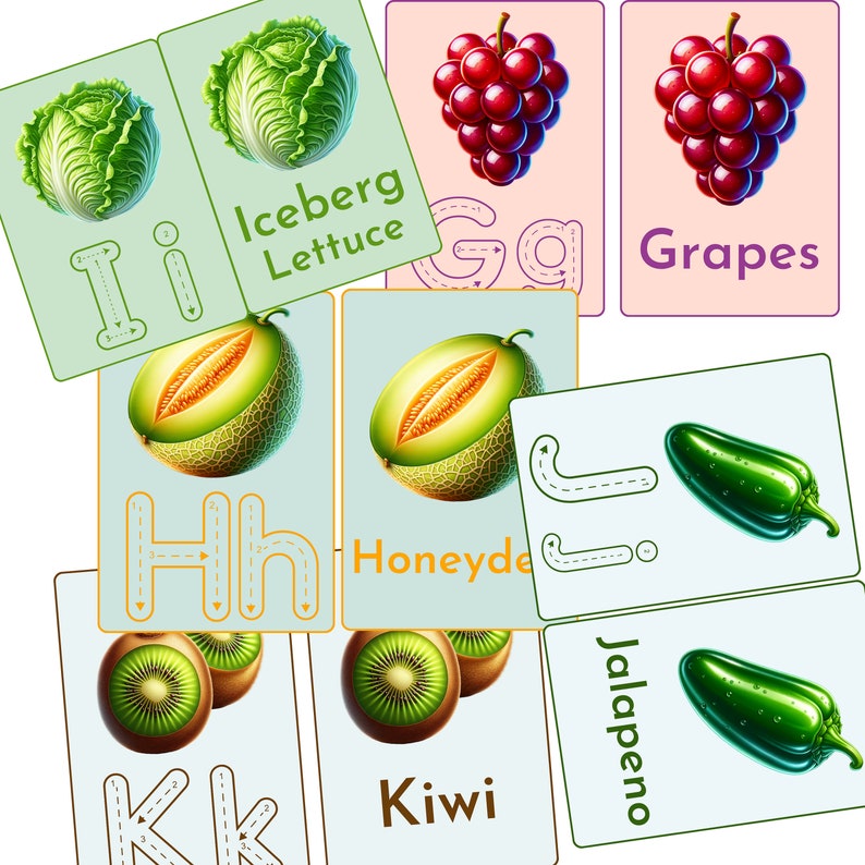 ABC Educational Cards Alphabet Tracing Printable Digital DIY Homeschool ...