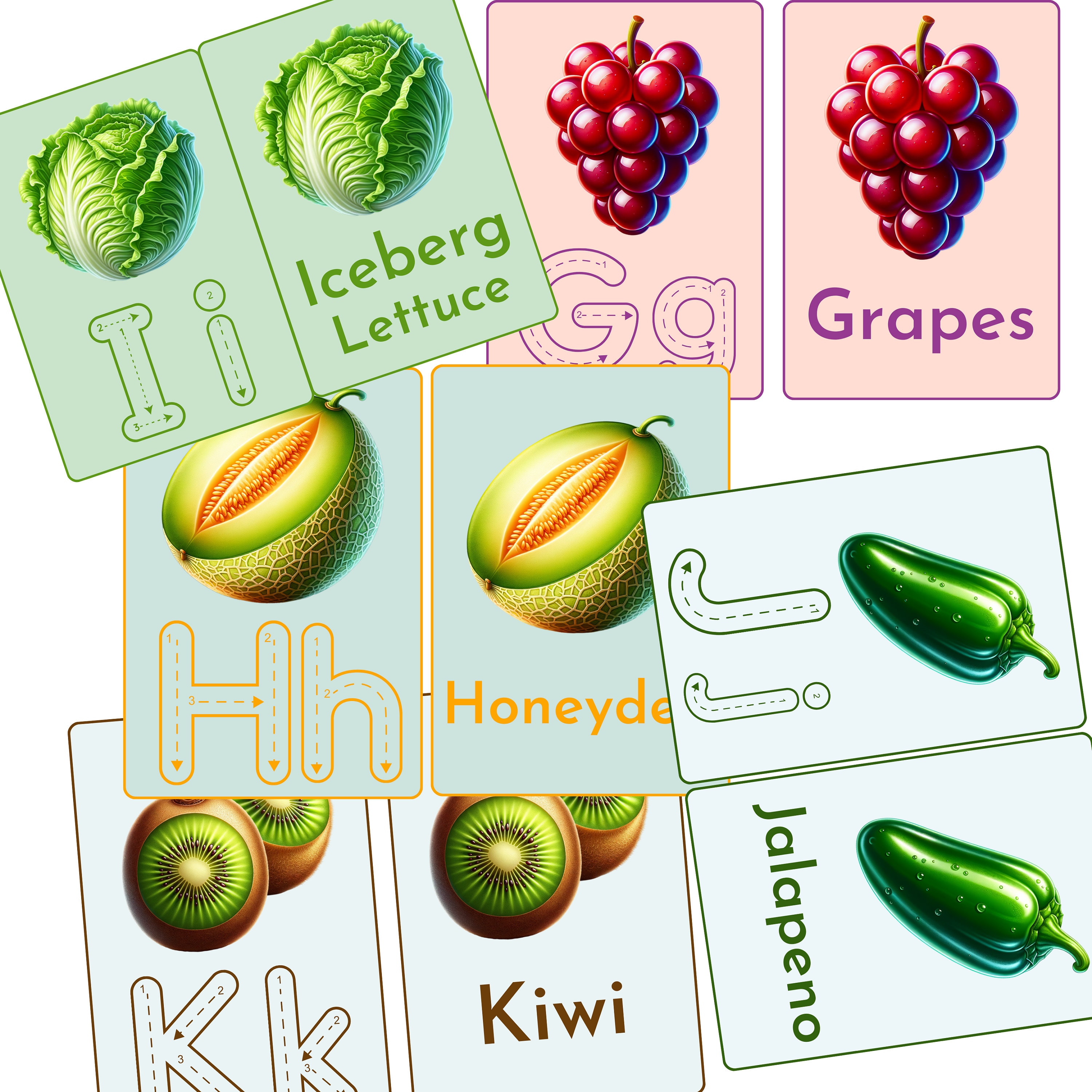 ABC Educational Cards Alphabet Tracing Printable Digital DIY Homeschool ...