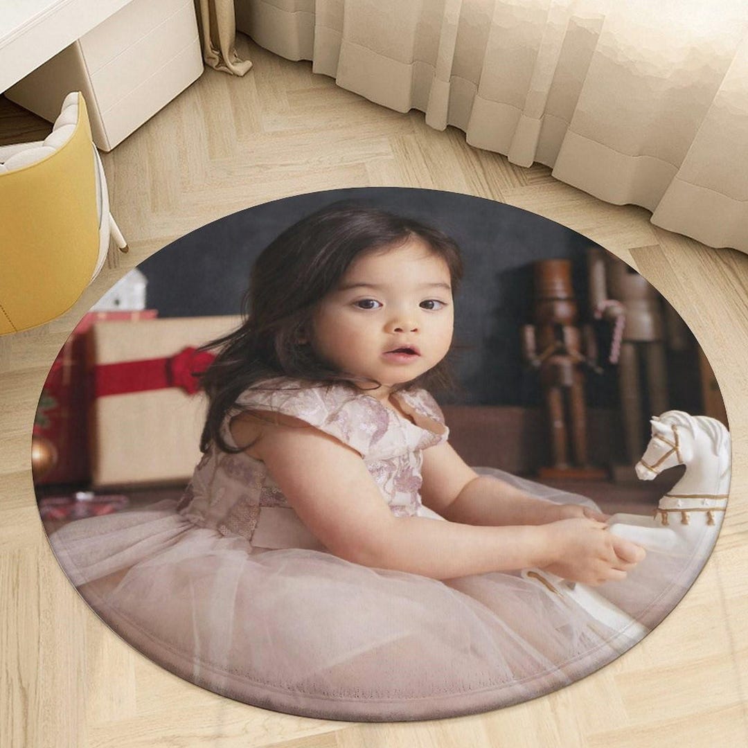 Personalized Photo Floor Mat for Kids & Babies - Custom Coral Velvet ...
