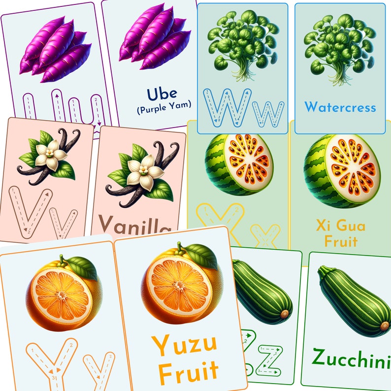 ABC Educational Cards Alphabet Tracing Printable Digital DIY Homeschool ...