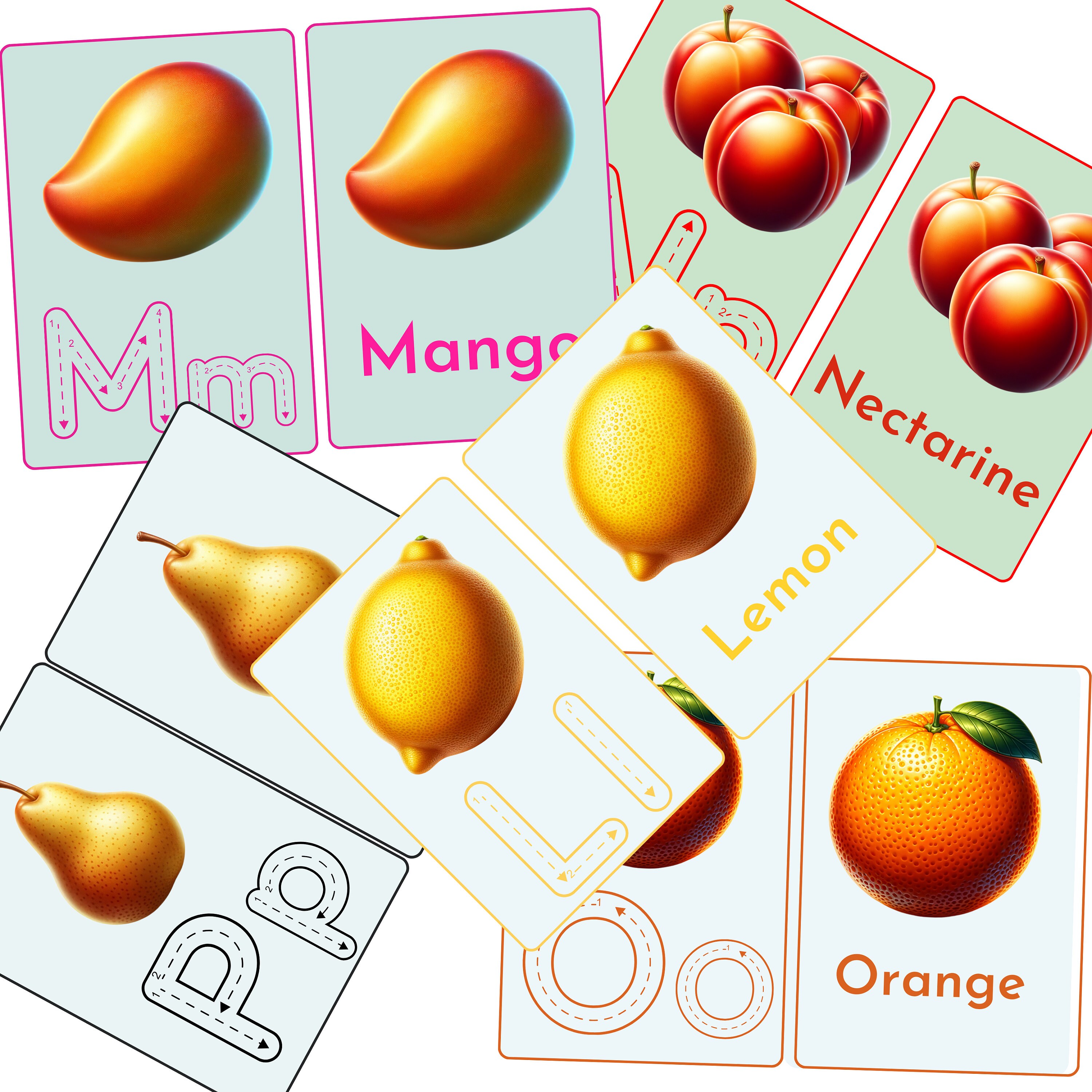 ABC Educational Cards Alphabet Tracing Printable Digital DIY Homeschool ...