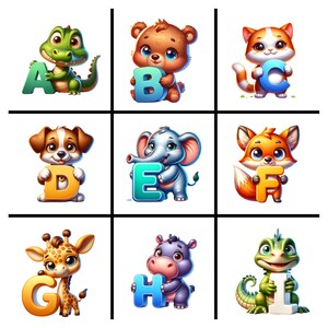 Animal Alphabet Children's Educational Print Boho Animal Collection ...