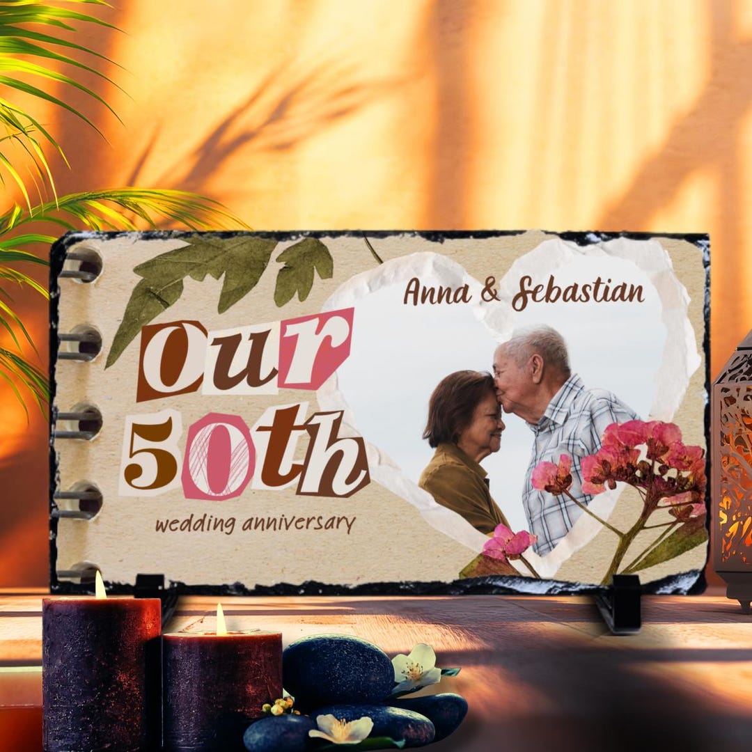 Personalized Photo Rock Slate | Custom Anniversary or Memorial Gift ...