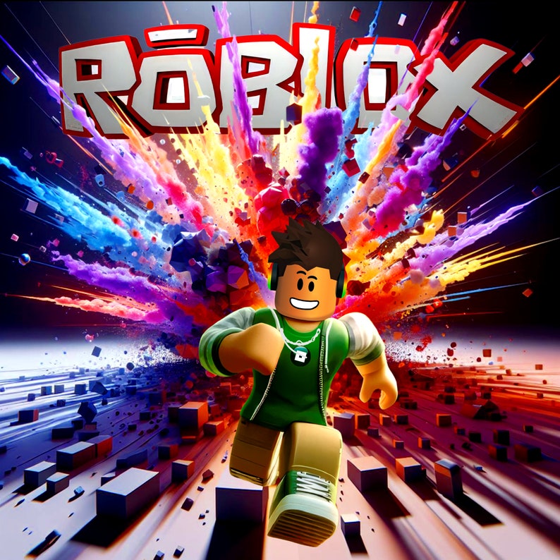 Roblox Cartoon Poster: Kids Room Digital Wall Art (PNG Download) - Etsy