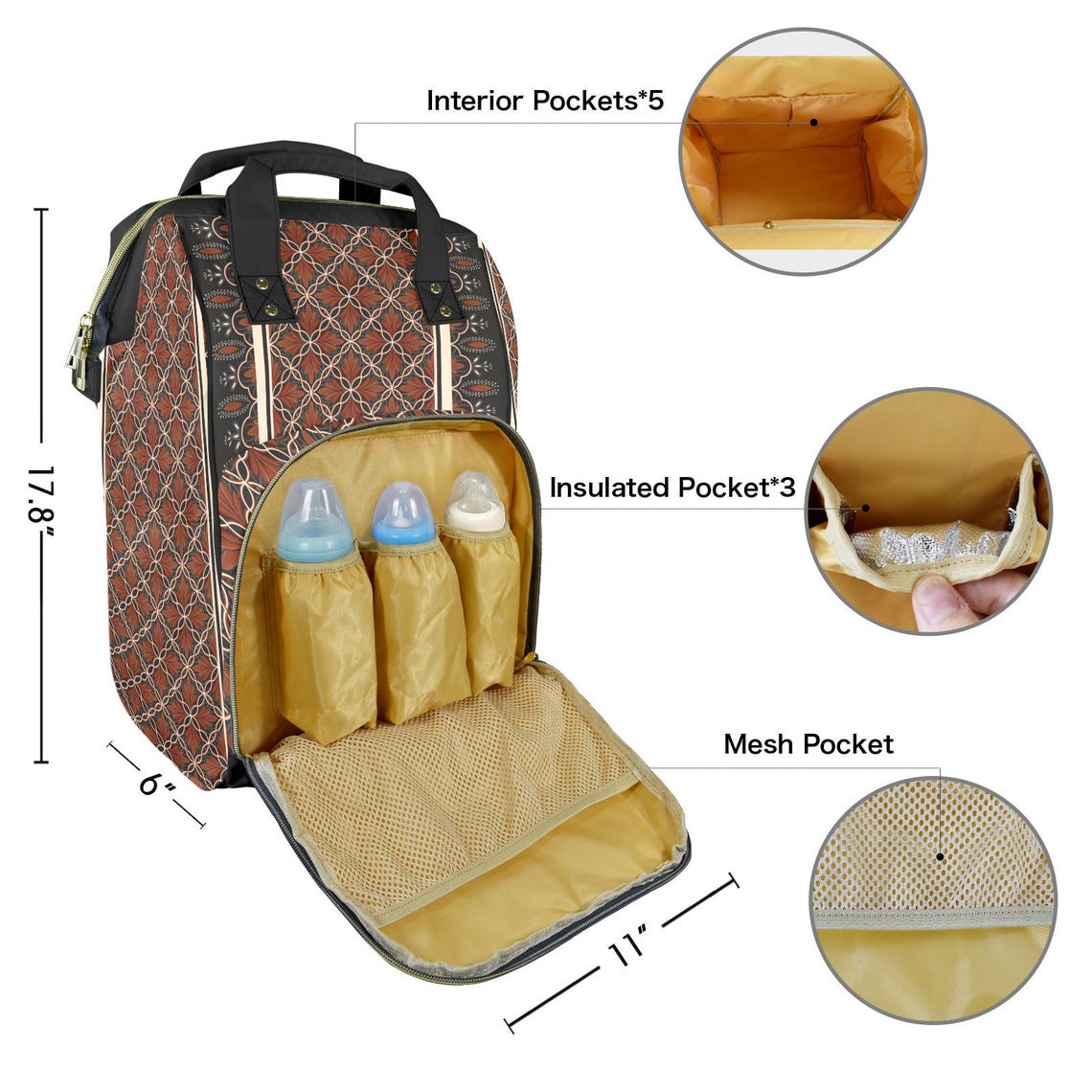 Diaper Backpack Multifunctional Diaper Bag Organization Shoulder ...